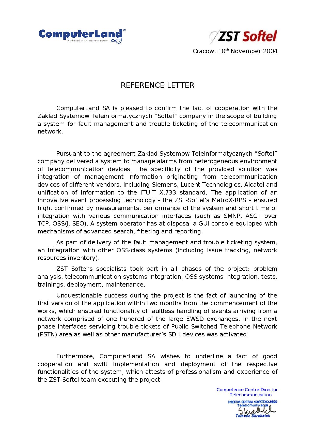 Customers and references